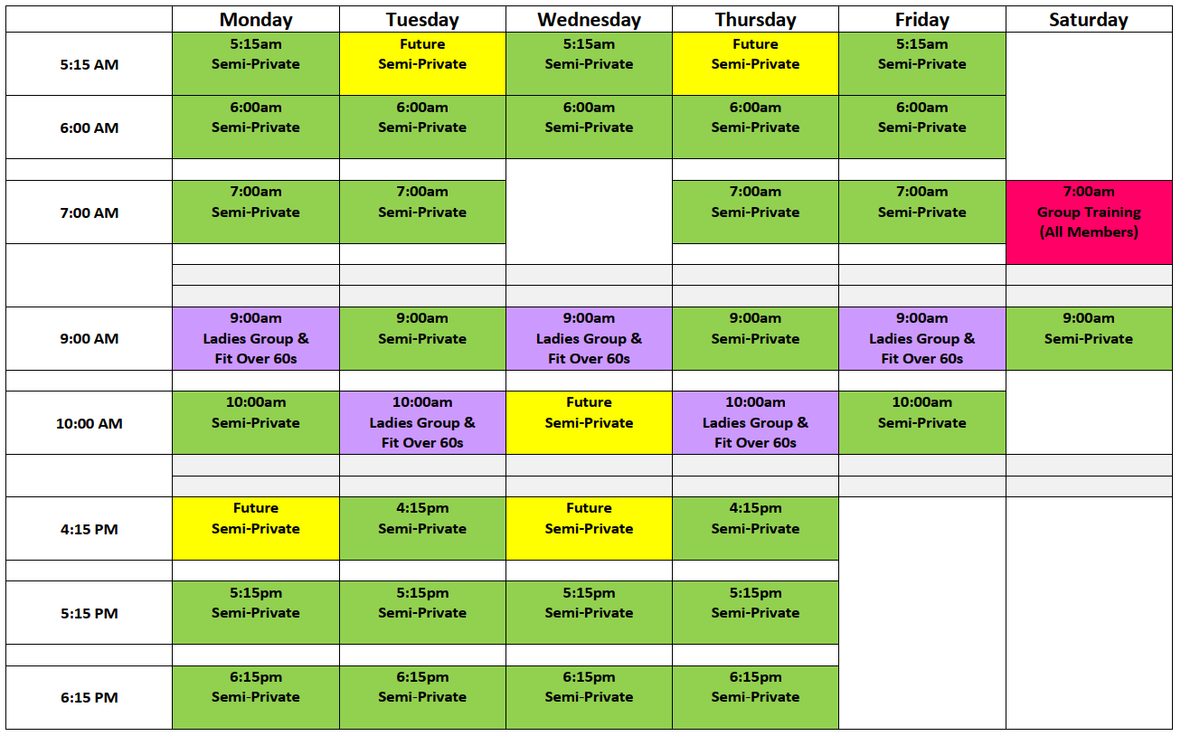 Timetable - Adaptive Strength